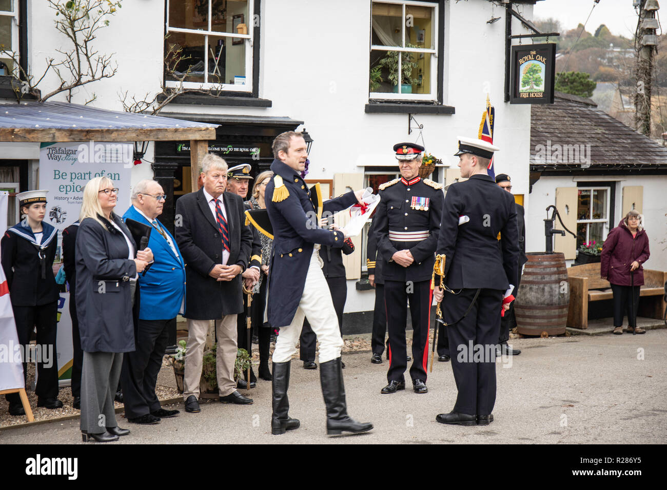 Perranwell, Cornwall, UK. 17th November 2018. The TRAFALGAR WAY is the ...