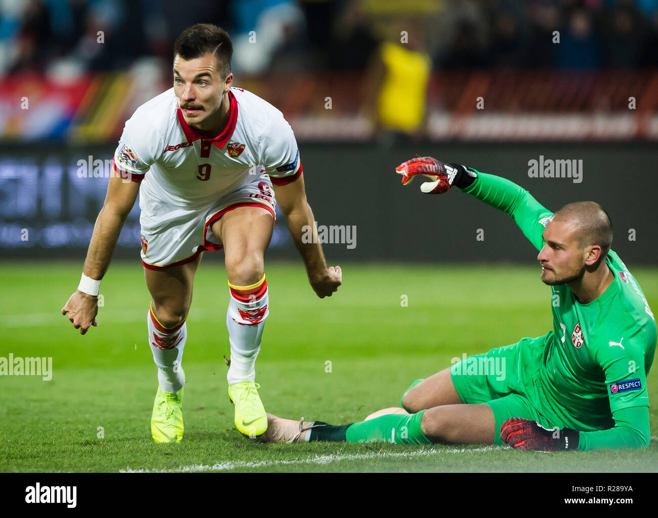 Belgrade, Serbia. 17th November 2018. Stefan Mugosa of Montenegro ...