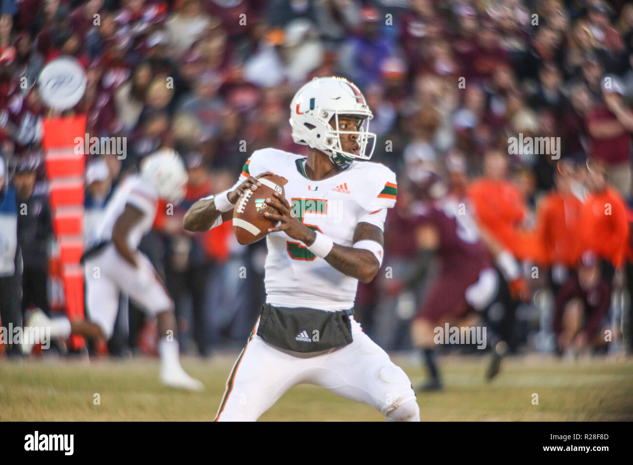 Blacksburg, VA, USA. 17th Nov, 2018. Miami Hurricanes quarterback N ...