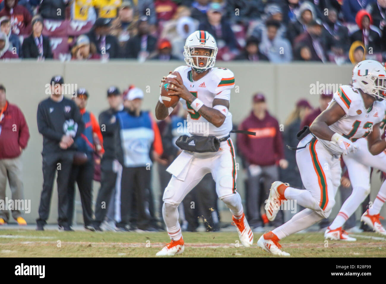 Blacksburg, VA, USA. 17th Nov, 2018. Miami Hurricanes quarterback N ...