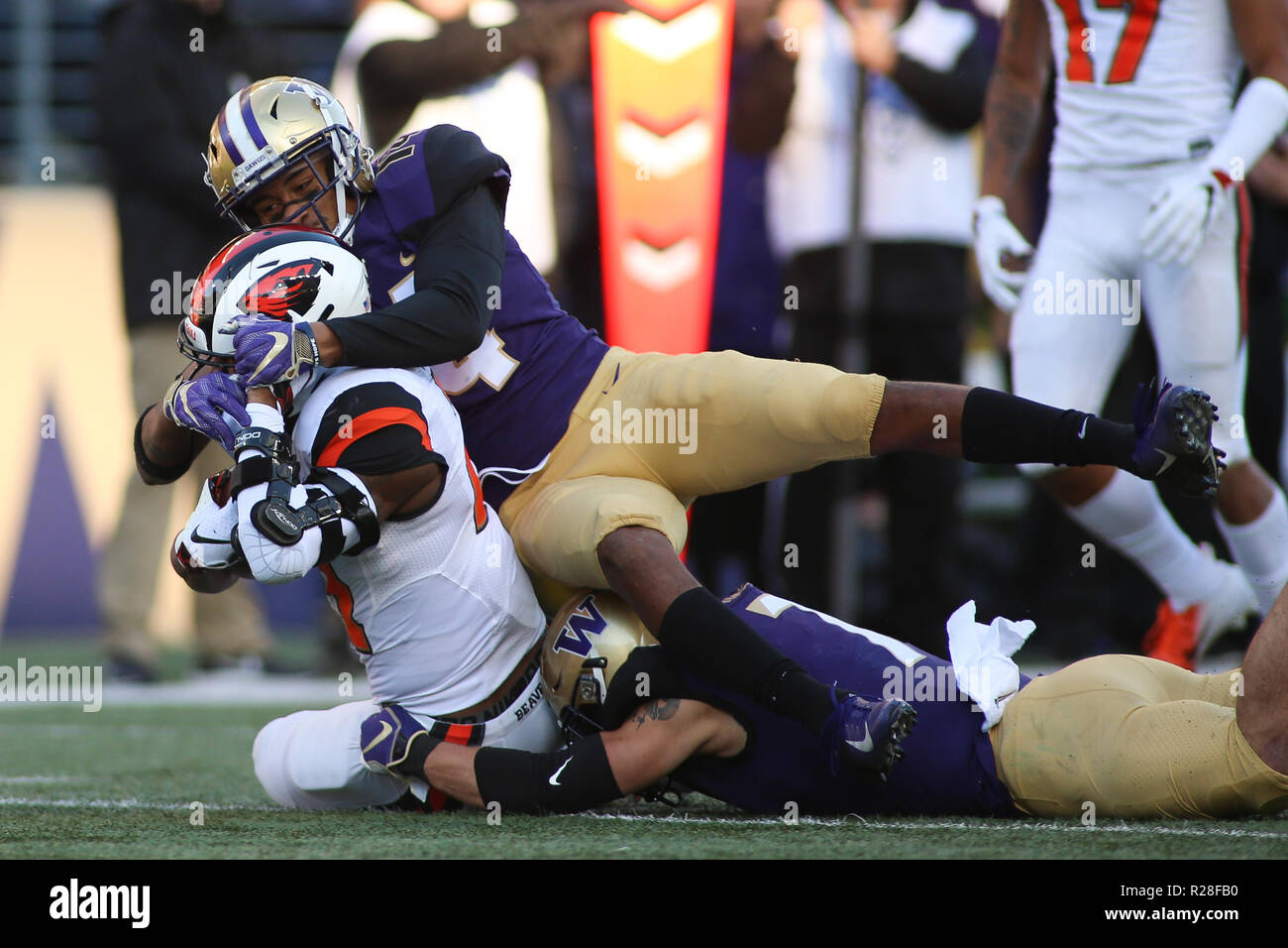Seattle, WA, USA. 17th Nov, 2018. Washington Huskies defensive back ...