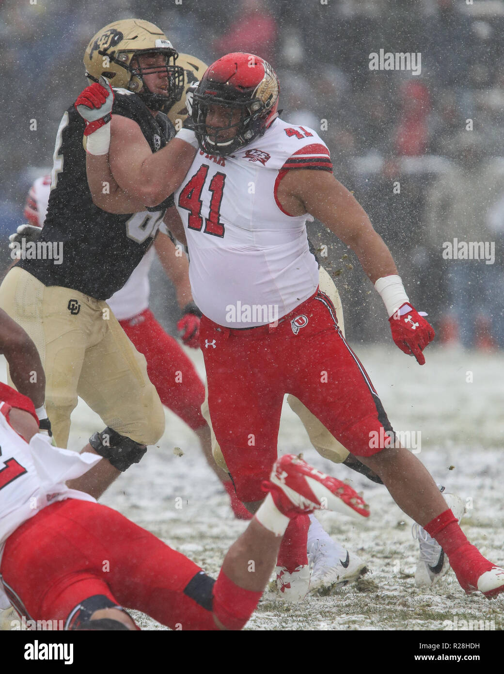 Colorado, USA. 17th Nov, 2018. Utah defensive lineman Hauati Pututau ...