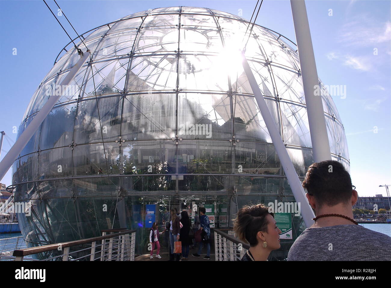 Biosphere by Renzo Piano, Genoa harbor, Italy Stock Photo - Alamy
