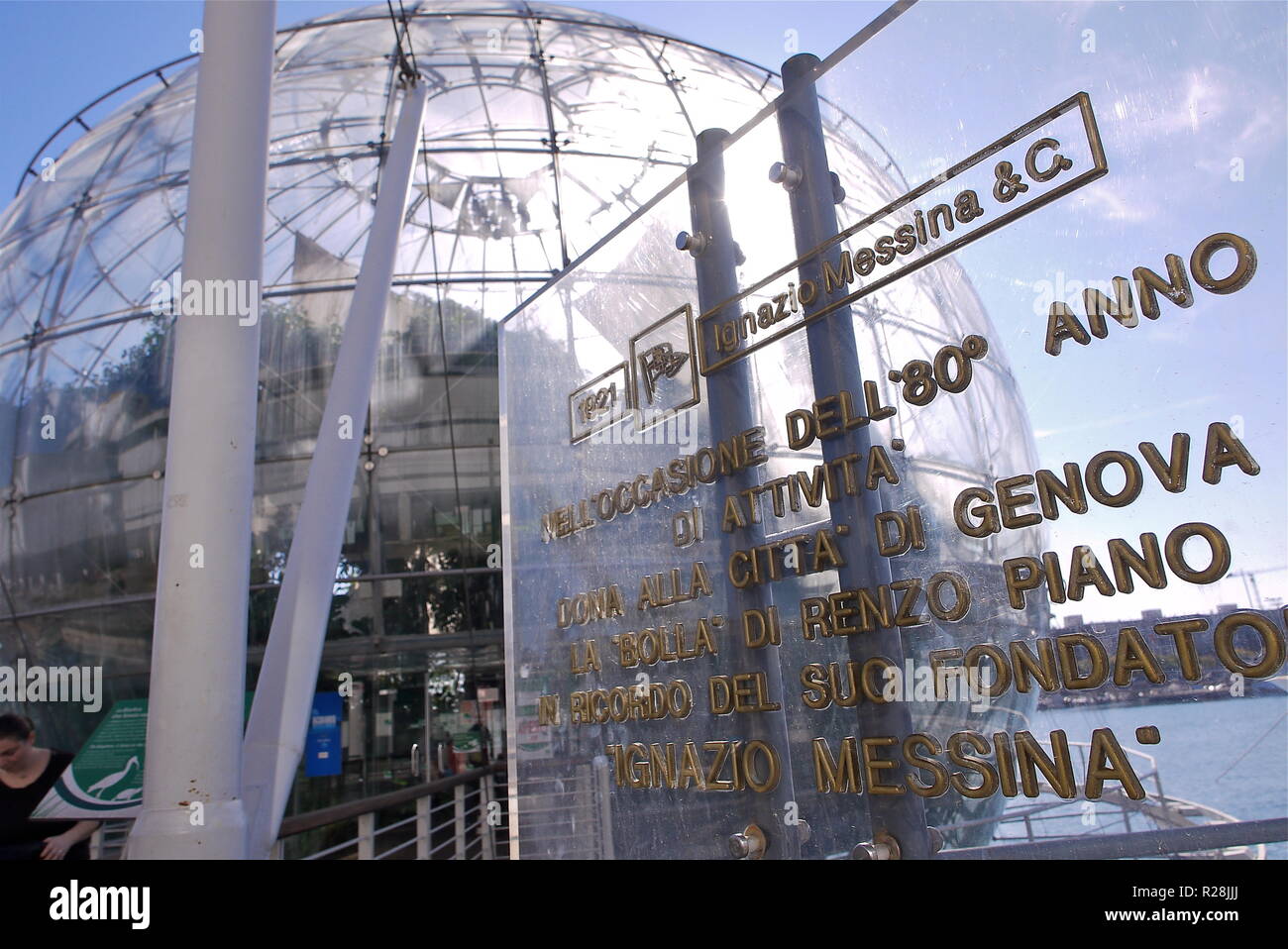 Biosphere by Renzo Piano, Genoa harbor, Italy Stock Photo - Alamy