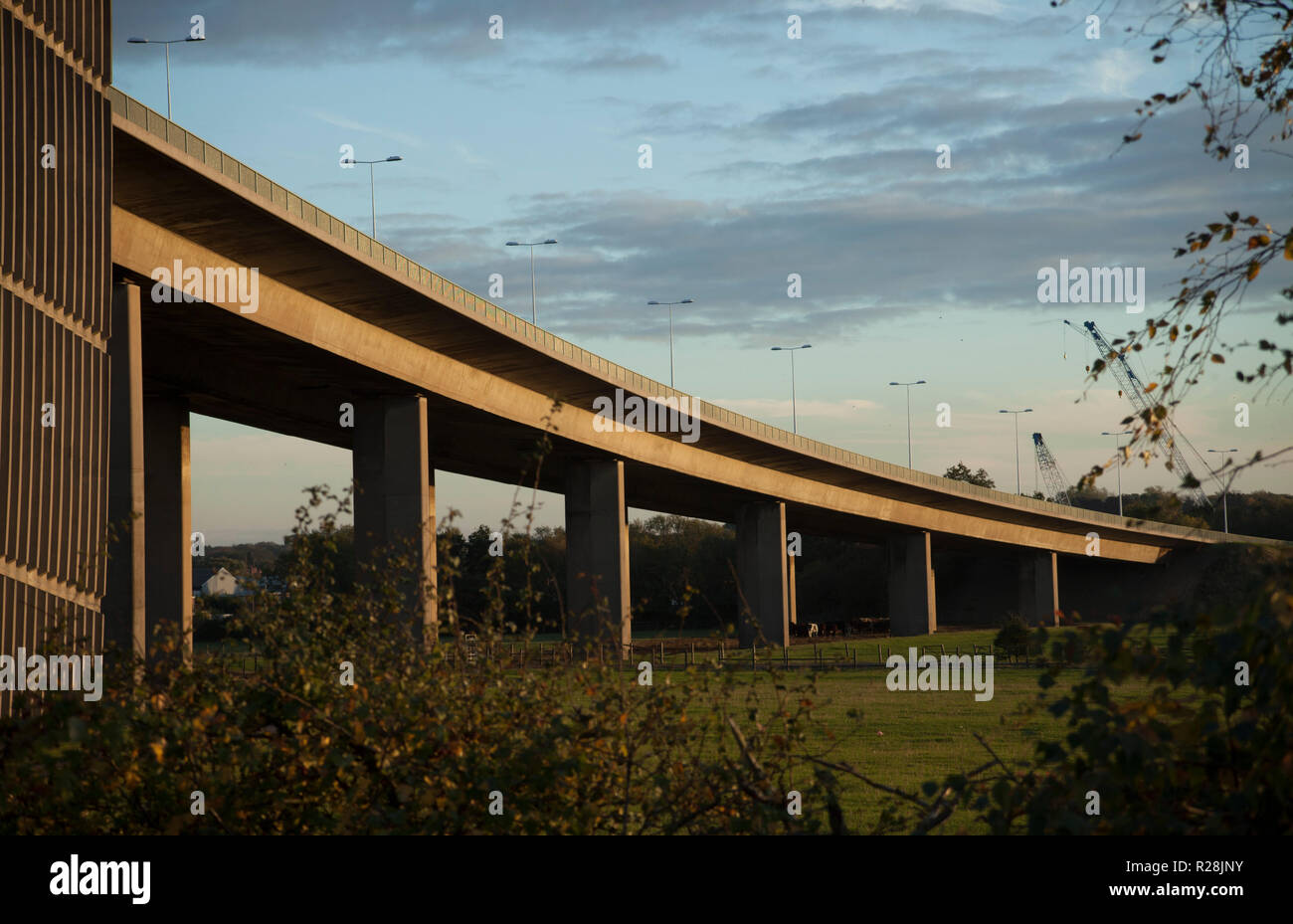 Humber Bridge- A15 southern approach road architectural details Stock ...