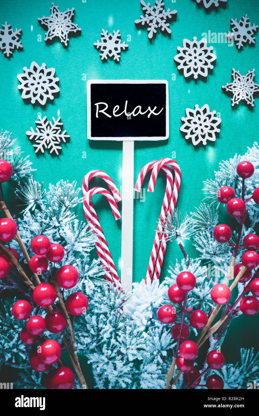 Vertical Black Christmas Sign,Lights, English Text Relax Stock Photo ...