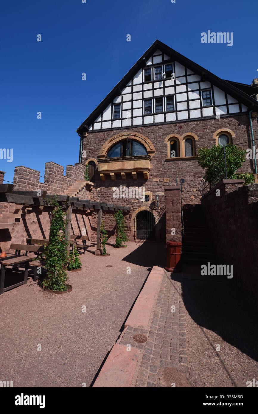Eisenach, Germany – View on WARTBURG castle near the historical town of ...