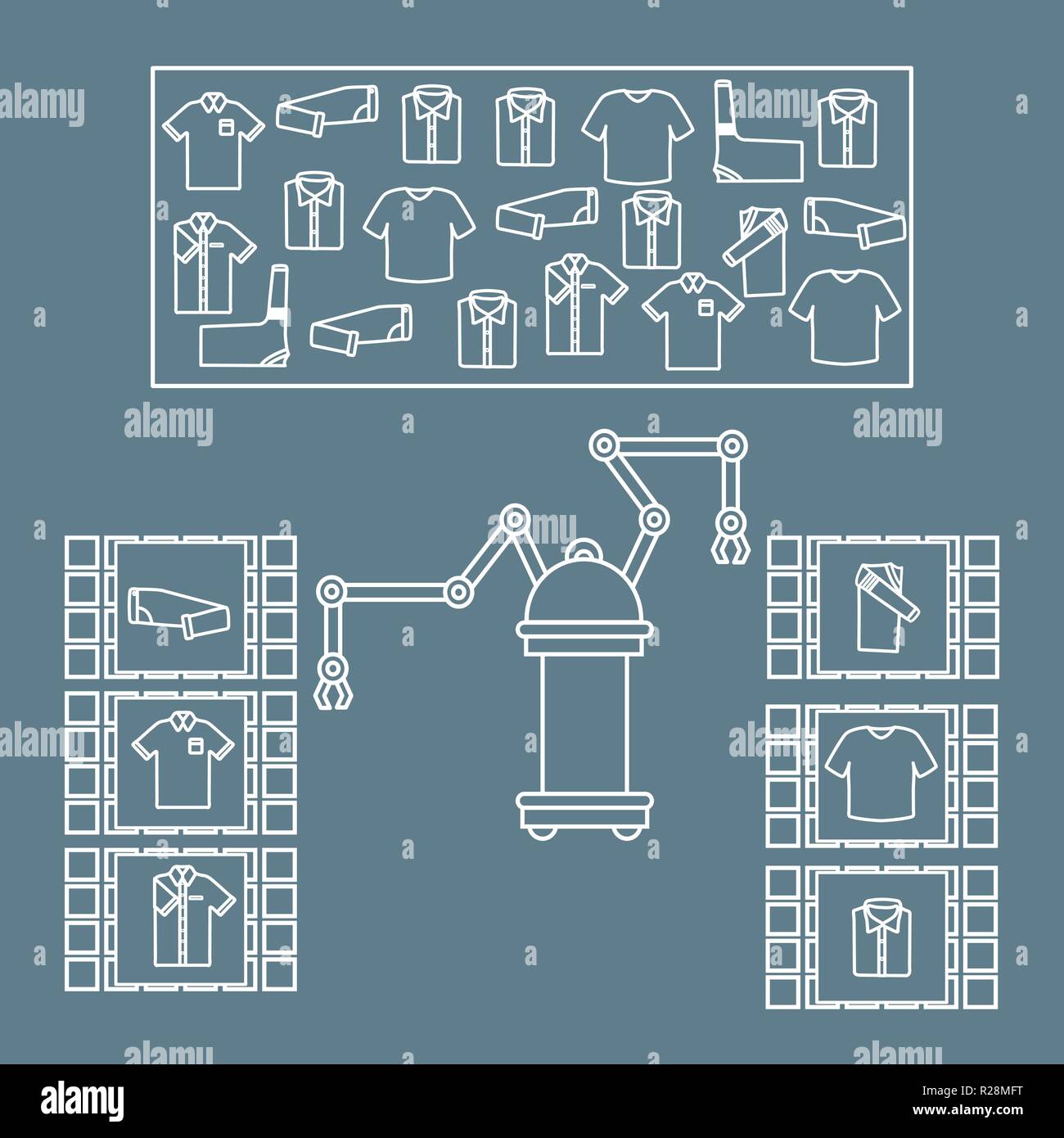 Smart automatic robotic sorting of clothes. Replacement of people with ...