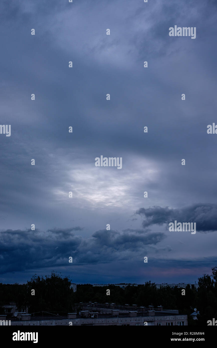 storm clouds forming over the countryside and fields with roads Stock ...