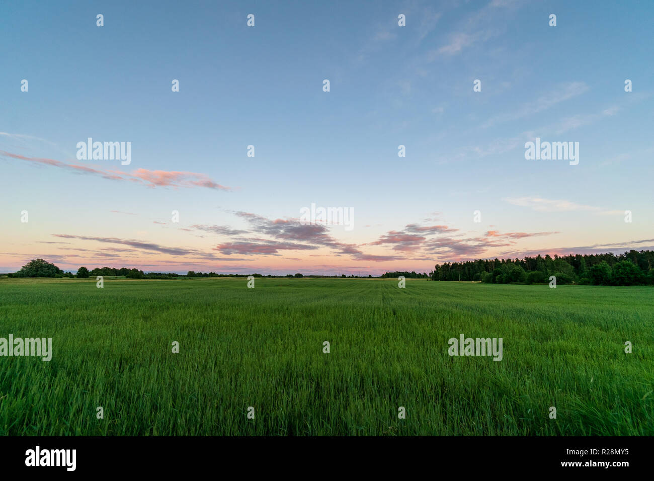 storm clouds forming over the countryside and fields with roads Stock ...