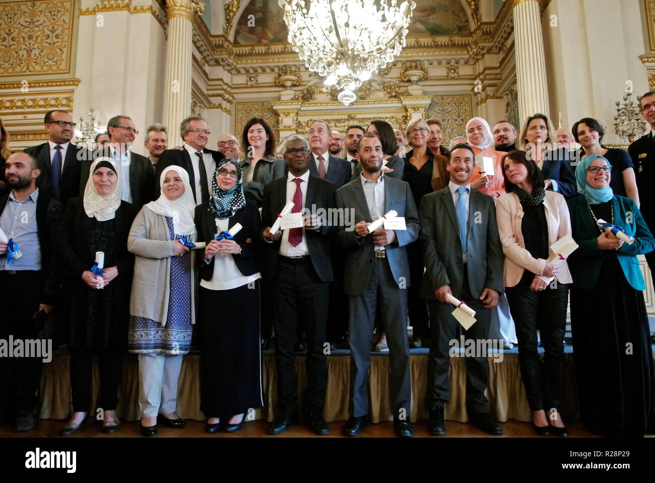 Diplomas award studies of secularism, Lyon, France Stock Photo - Alamy