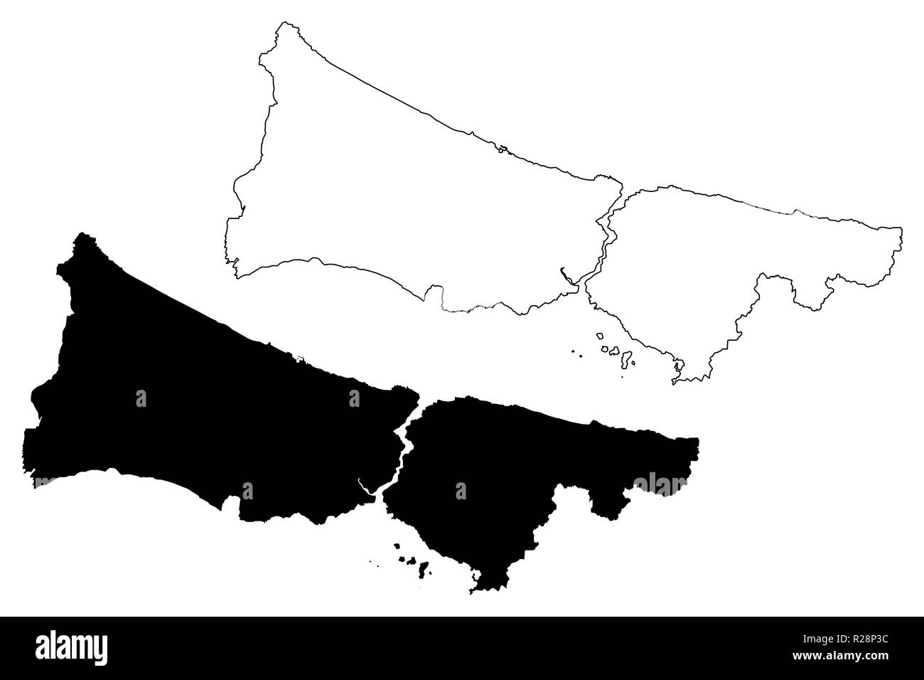 Istanbul (Provinces of the Republic of Turkey) map vector illustration ...