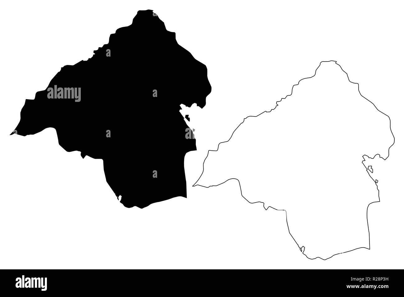 Isparta (Provinces of the Republic of Turkey) map vector illustration ...