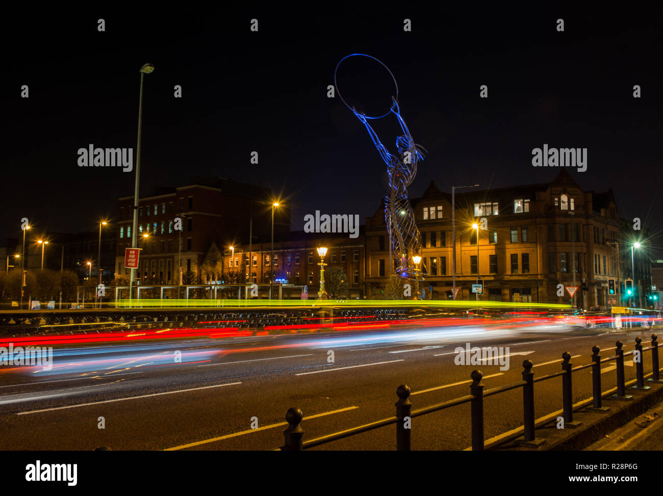 The Beacon of Hope Lagan Bridge Lagan Weir Bridge Nighttime Shoot Light ...
