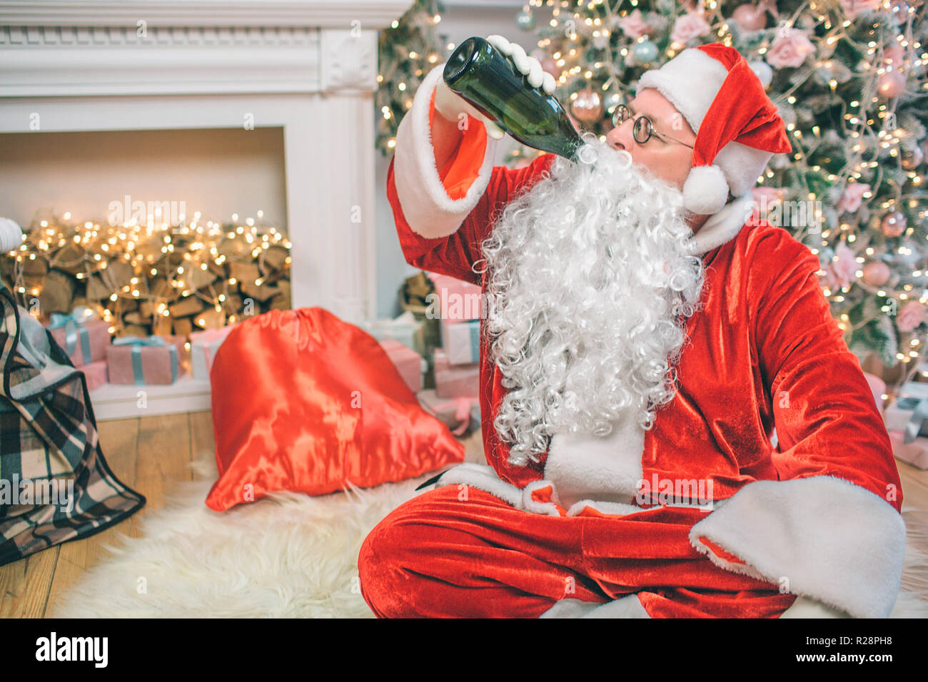 Santa Drinking Alcohol