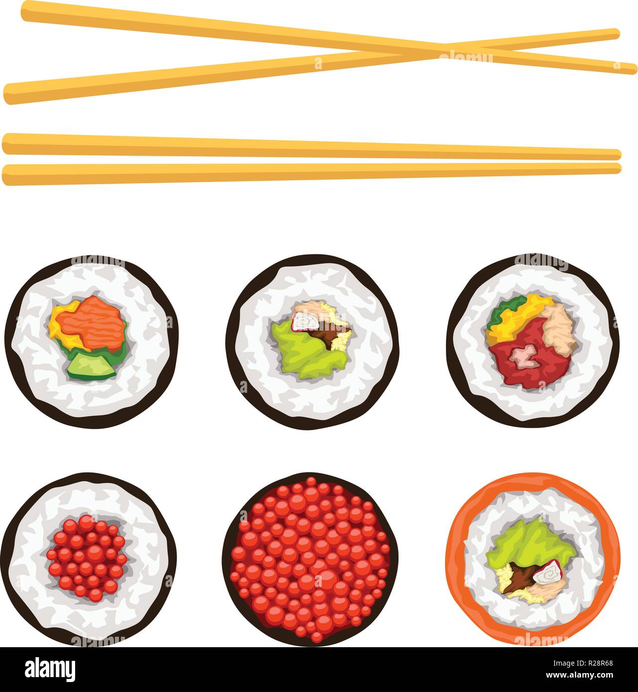 Sushi with avocado Stock Vector Images - Alamy
