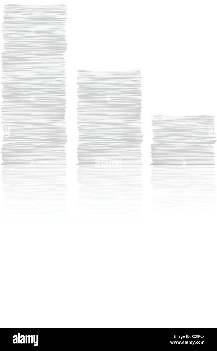 white paper stack reflection set Stock Vector Image & Art - Alamy