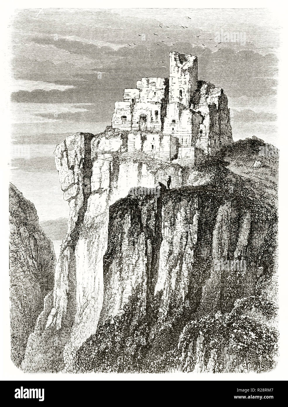 Old view of Regenstein castle, Germany. By Stroobant, publ. on le Tour ...