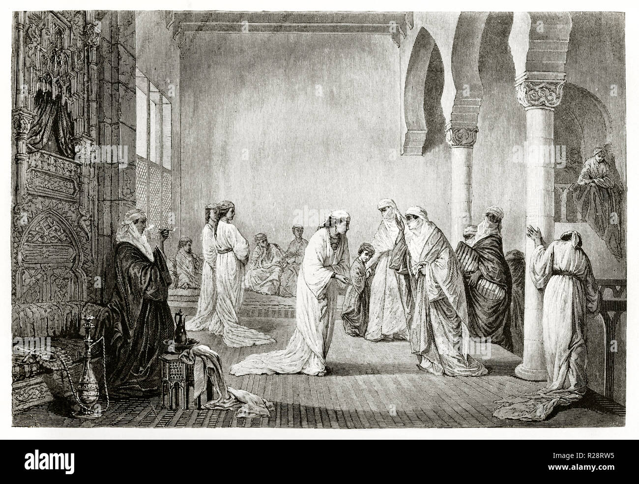 Old illustration of Temena salutation and greetings during visit to ...