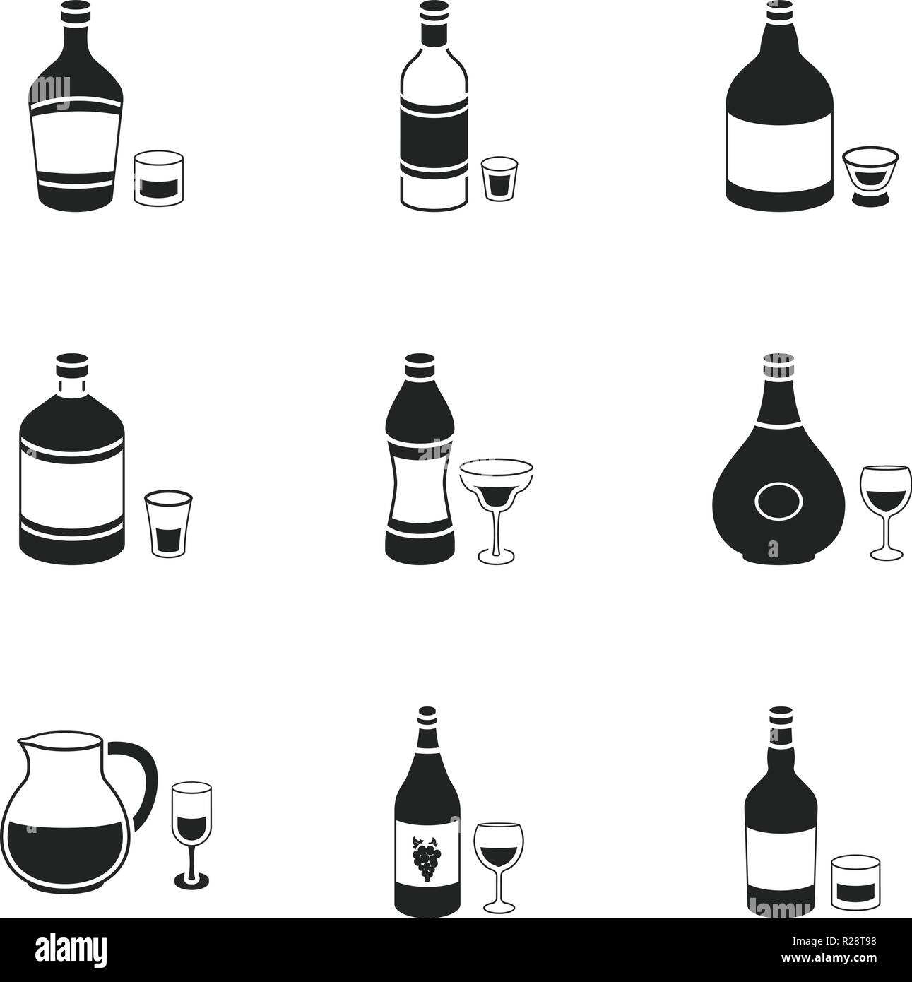 Alcohol set icons in black style. Big collection of alcohol vector ...