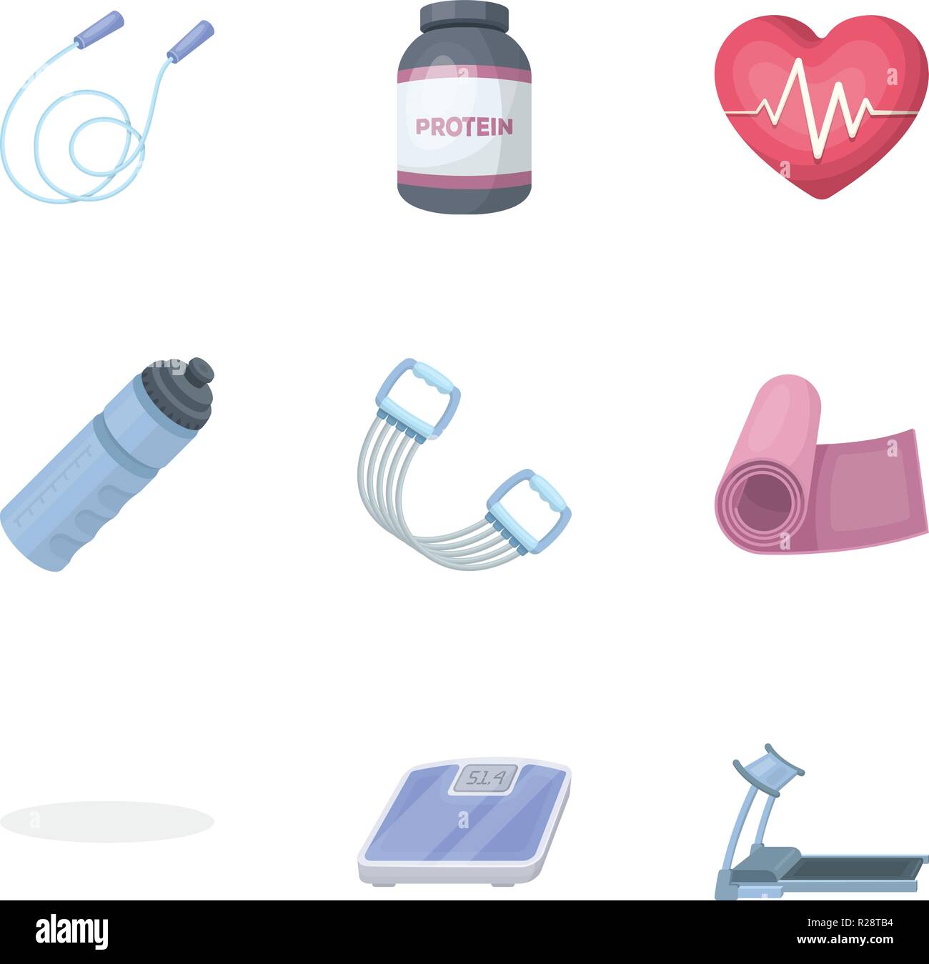 A set of pictures about the gym, training.Gym and Workout single icon ...