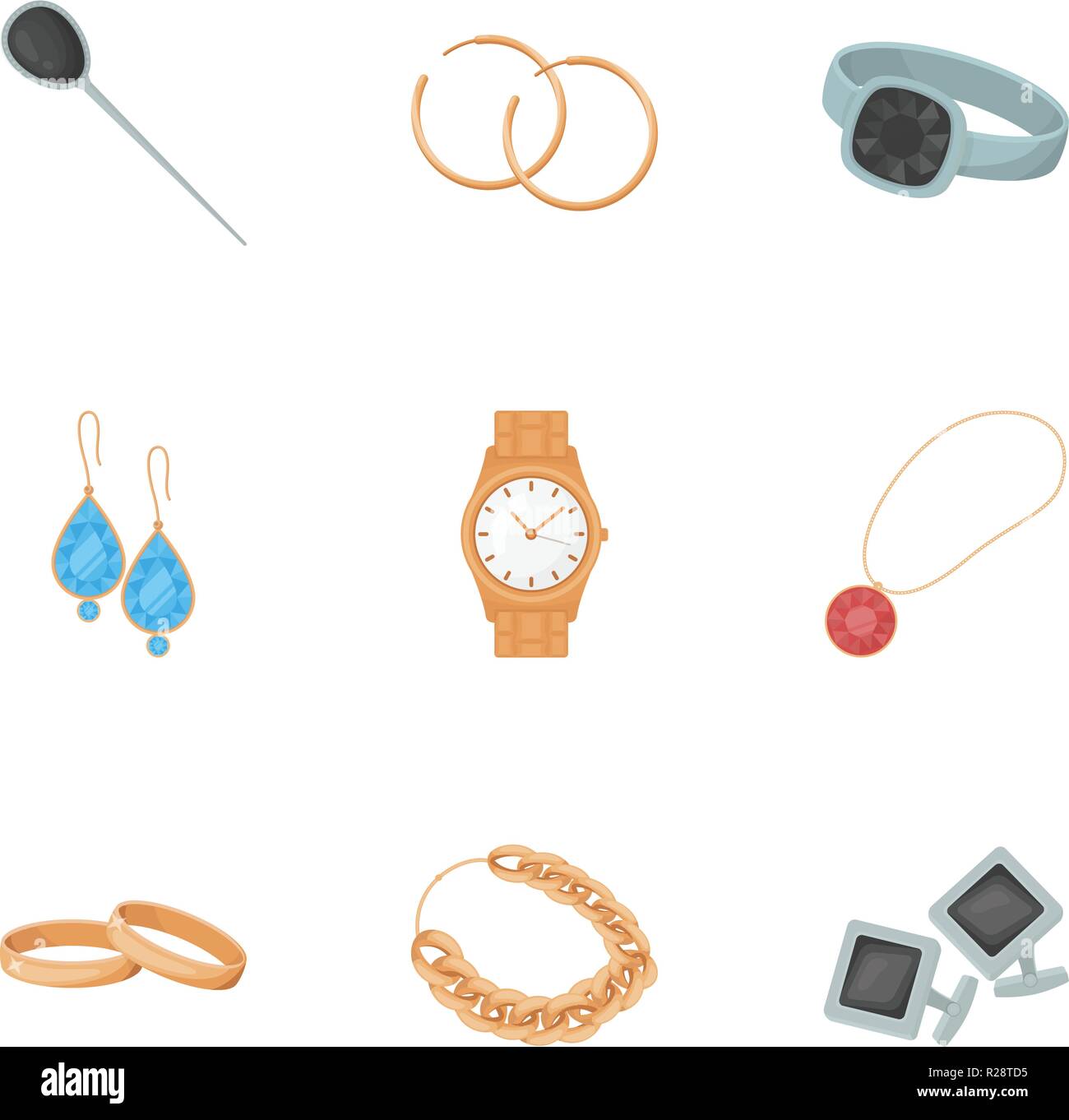 Jewelry and accessories set icons in cartoon design. Big collection of ...