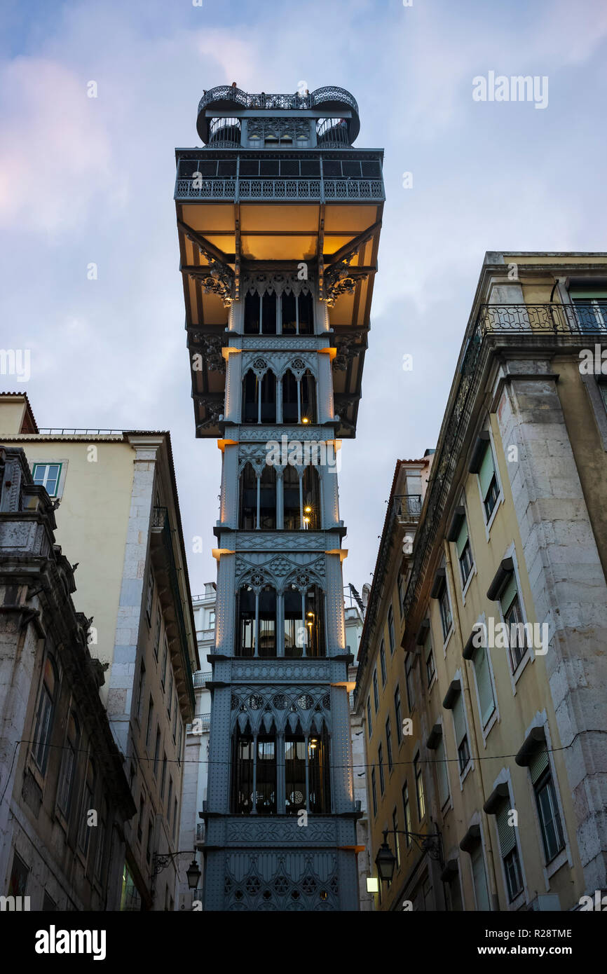 Tourism elevator neo gothic iron the santa justa iron lift hi-res stock ...