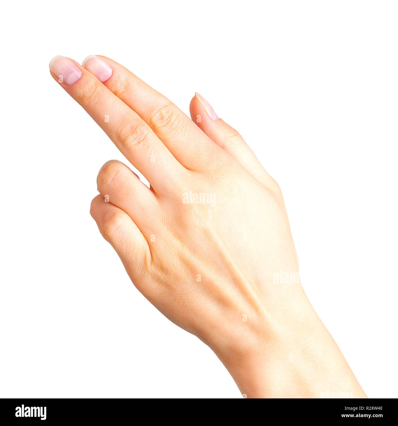 Female hand showing two fingers and palm Stock Photo - Alamy