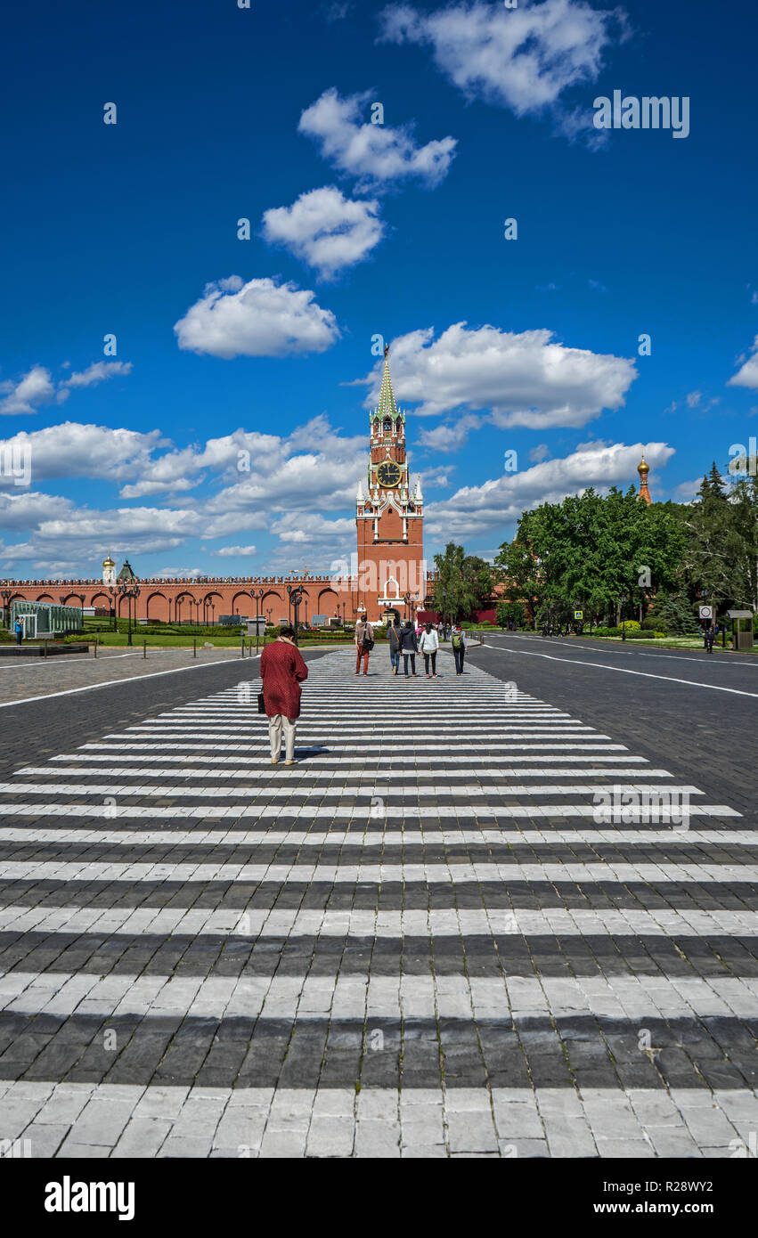 Moscow, Russian Federation. Red Square view. The cathedral of Saint ...