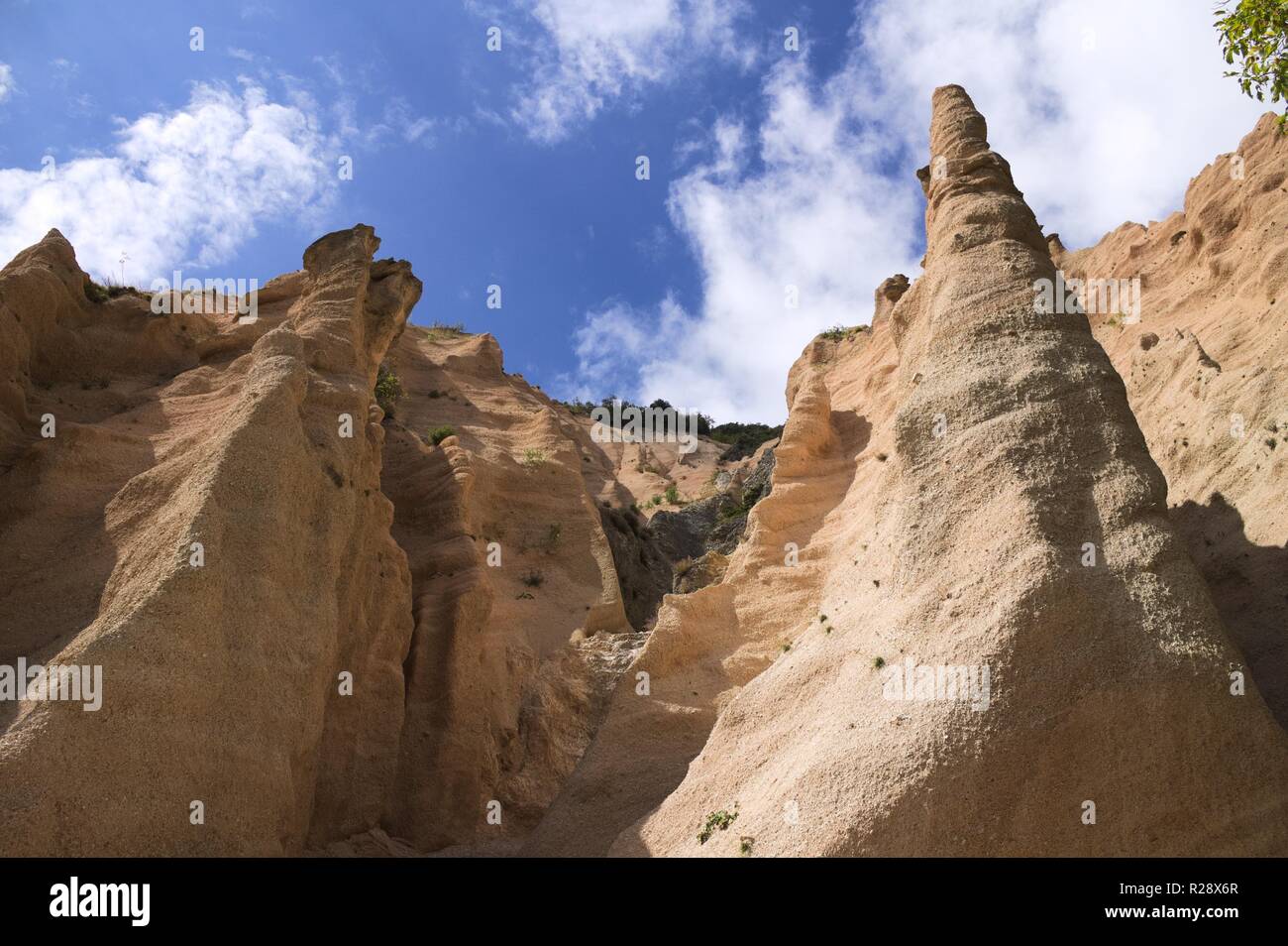 Geological formation in the center of Italy - Lame Rosse canyon (Marche ...