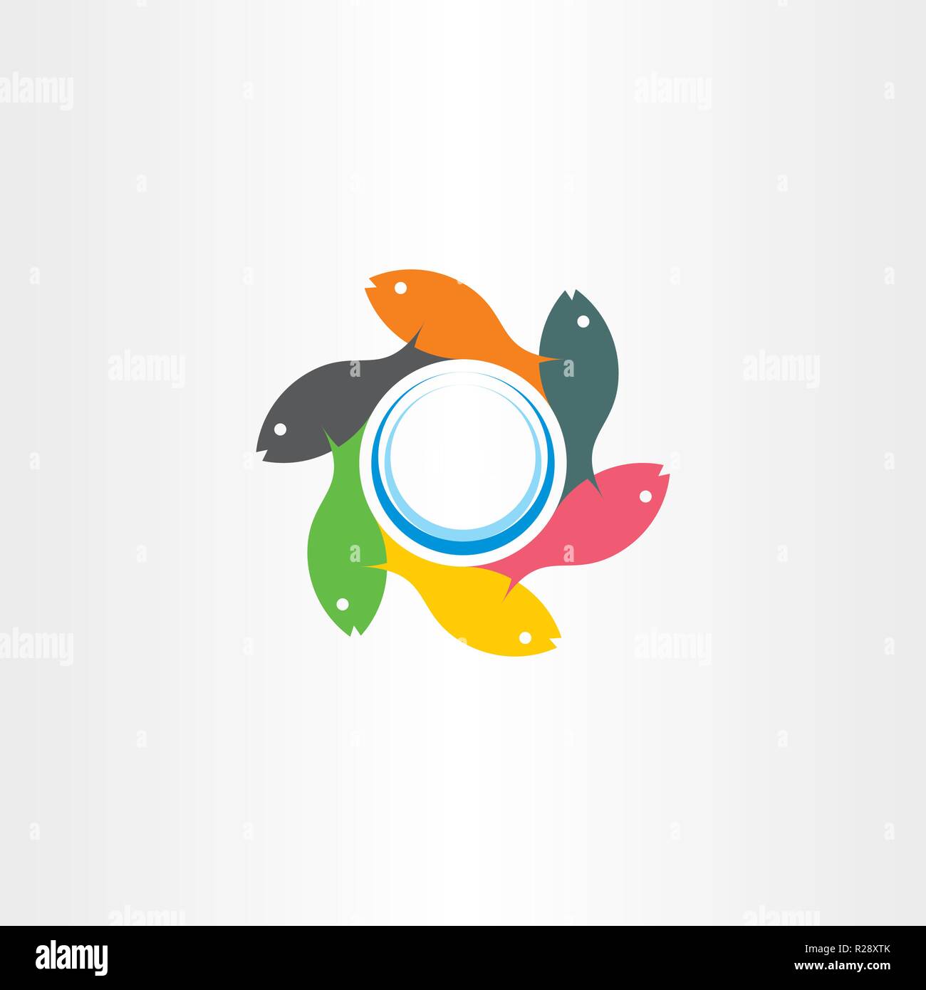 fish swimming in circle logo sign Stock Vector Image & Art - Alamy