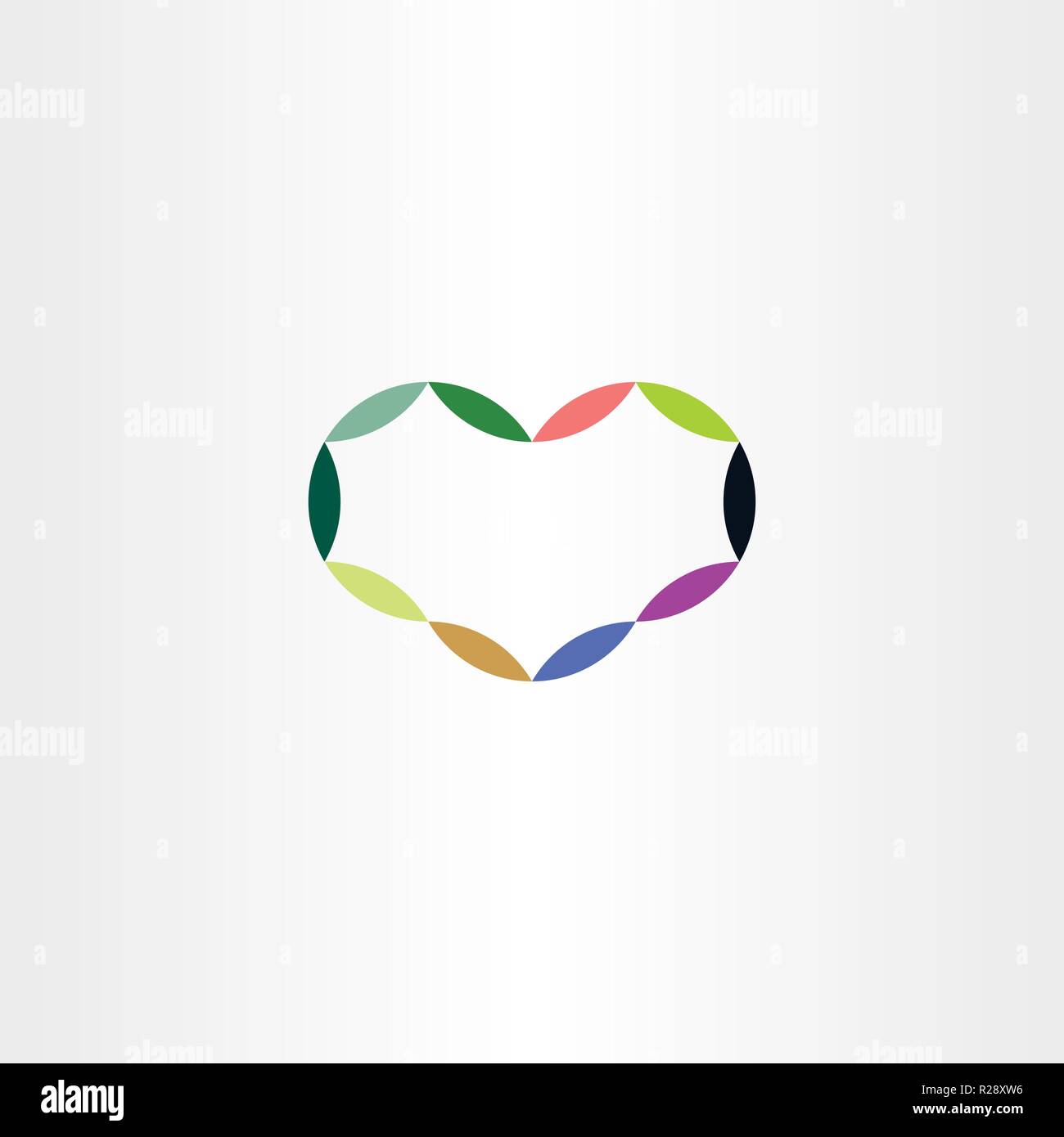 geometric heart colorful symbol vector logo sign Stock Vector Image ...