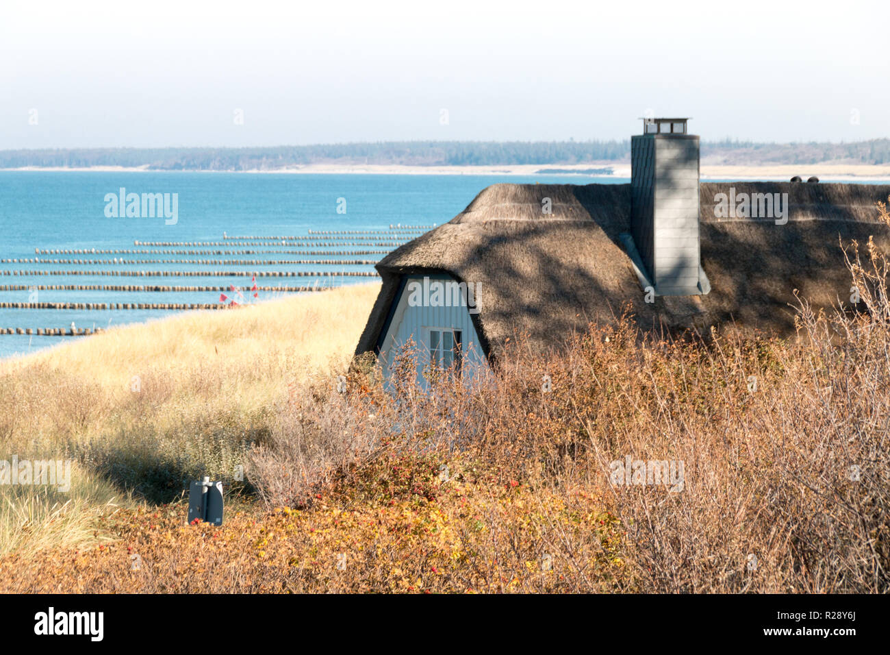 Ahrenshoop, Germany - October 12, 2018: View of a typical house on the ...