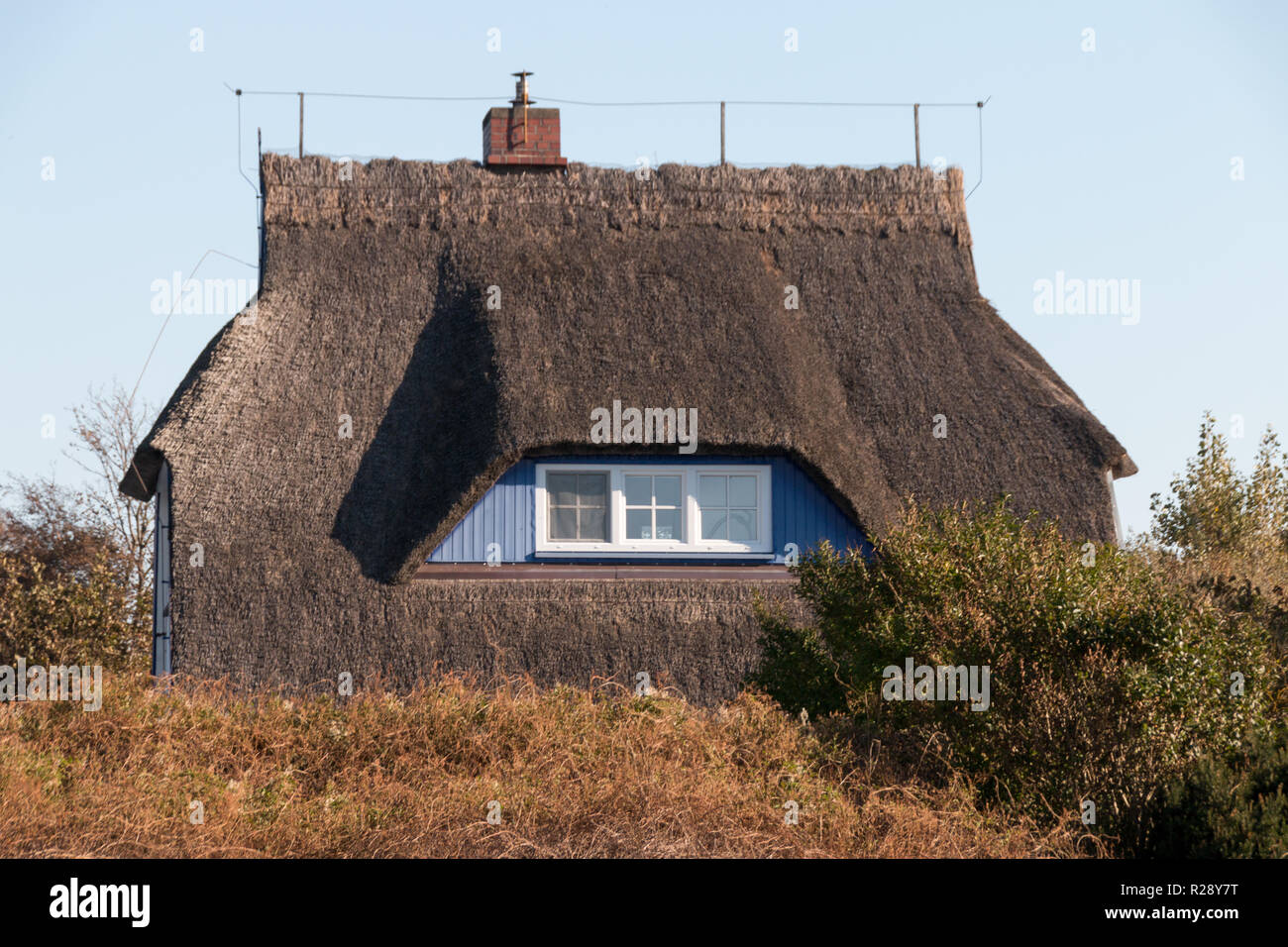 Ahrenshoop, Germany - October 12, 2018: View of a typical house on the ...