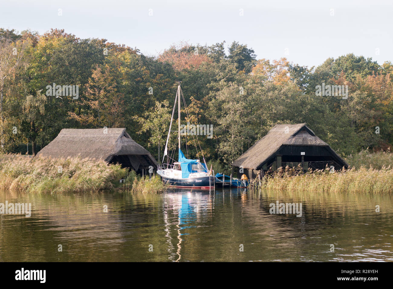 Prerow, Germany - October 9, 2018: View of the fishing port of Prerow ...