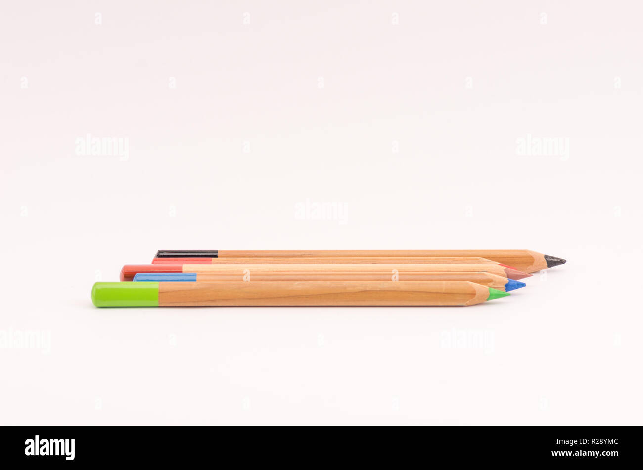 colored wooden pencils - drawing tools Stock Photo - Alamy
