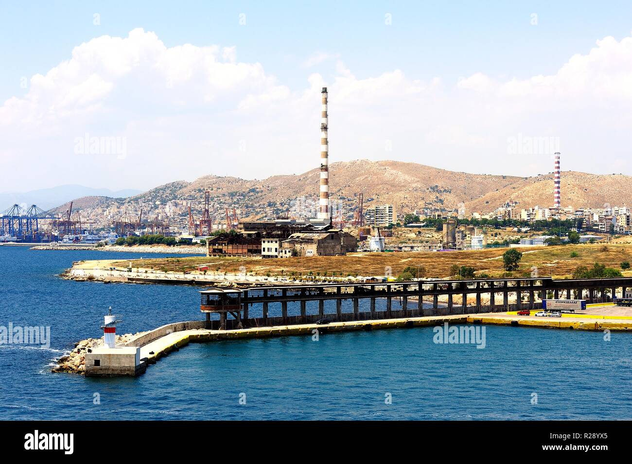 The industrial are of the Port of Athens Stock Photo - Alamy