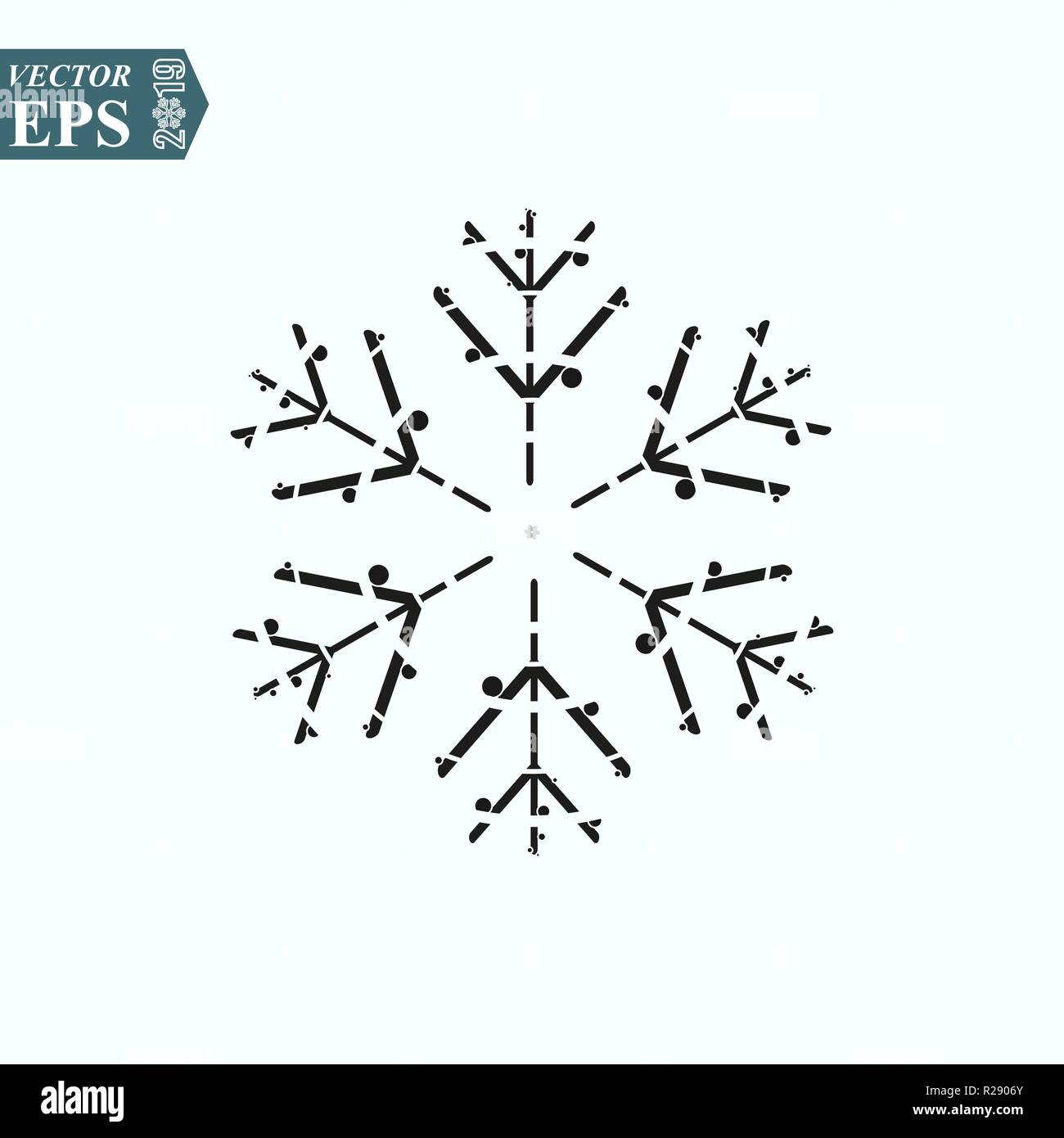Isolated Winter Snow Outline Symbol On Clean Background. Vector ...