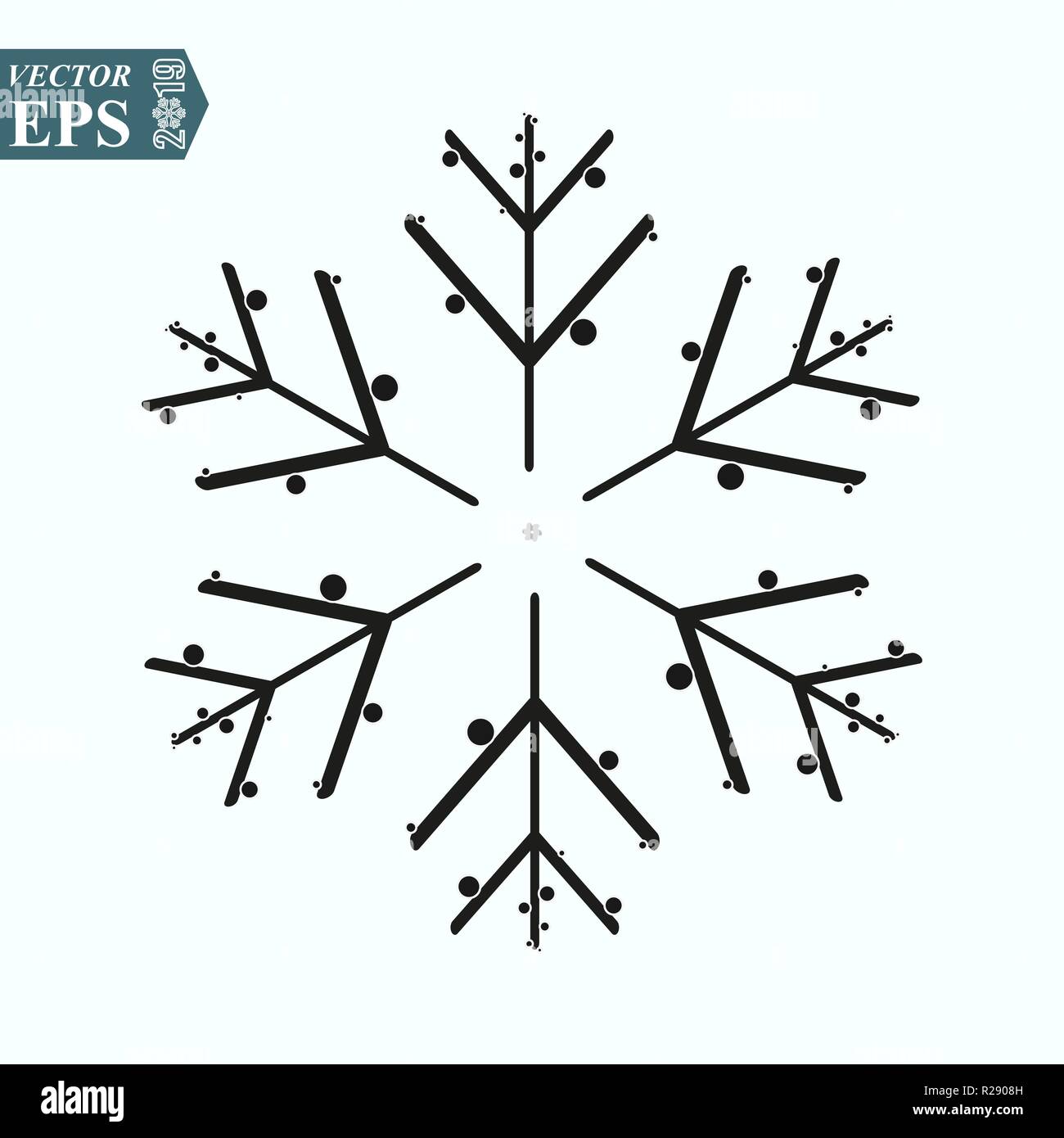 Isolated Winter Snow Outline Symbol On Clean Background. Vector ...