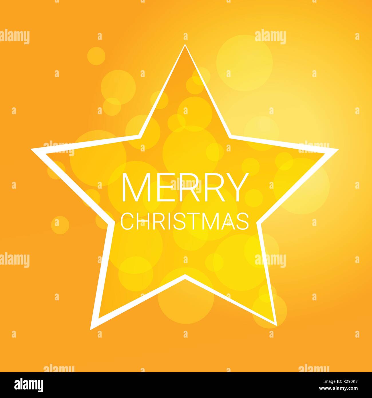 yellow star decoration ornament merry christmas concept flat vector ...