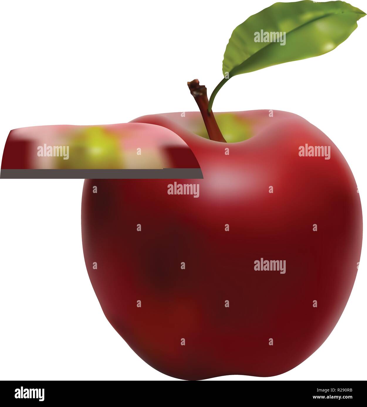 Gradient Mesh Vector Illustration of a Photo Realistic Red Apple with ...