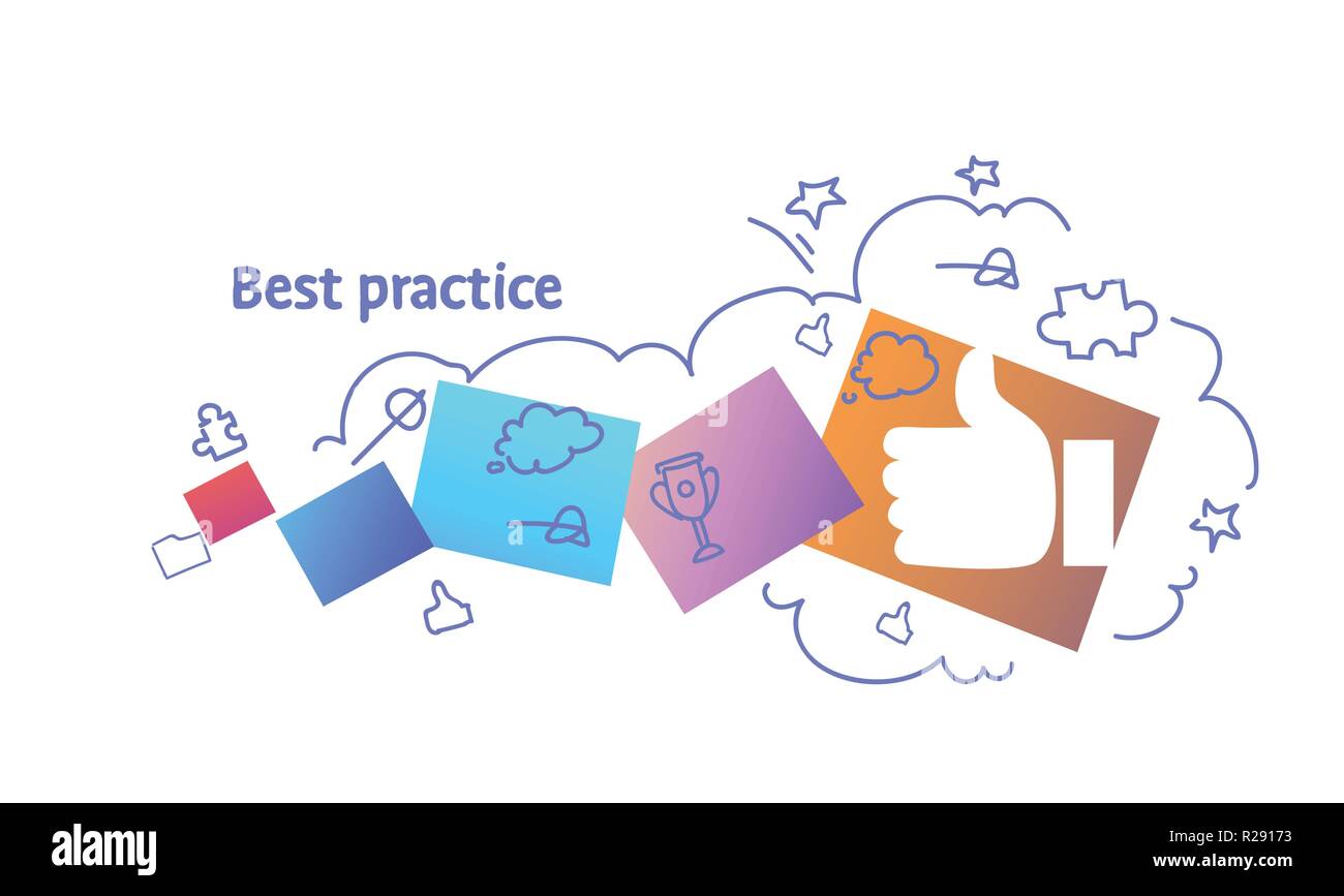 successful strategy best practice concept sketch doodle horizontal ...