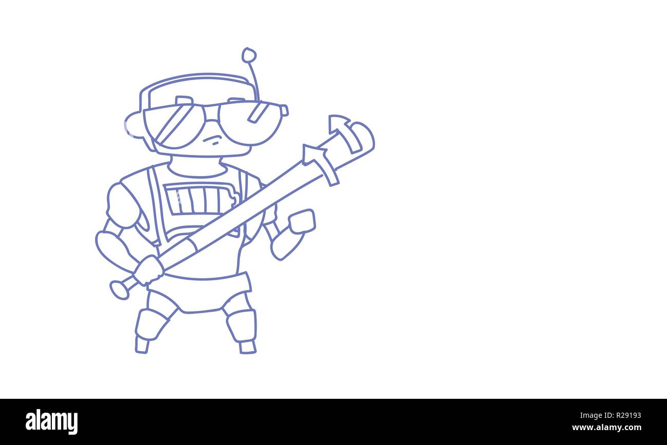 cute robot playing baseball modern artificial intelligence technology ...