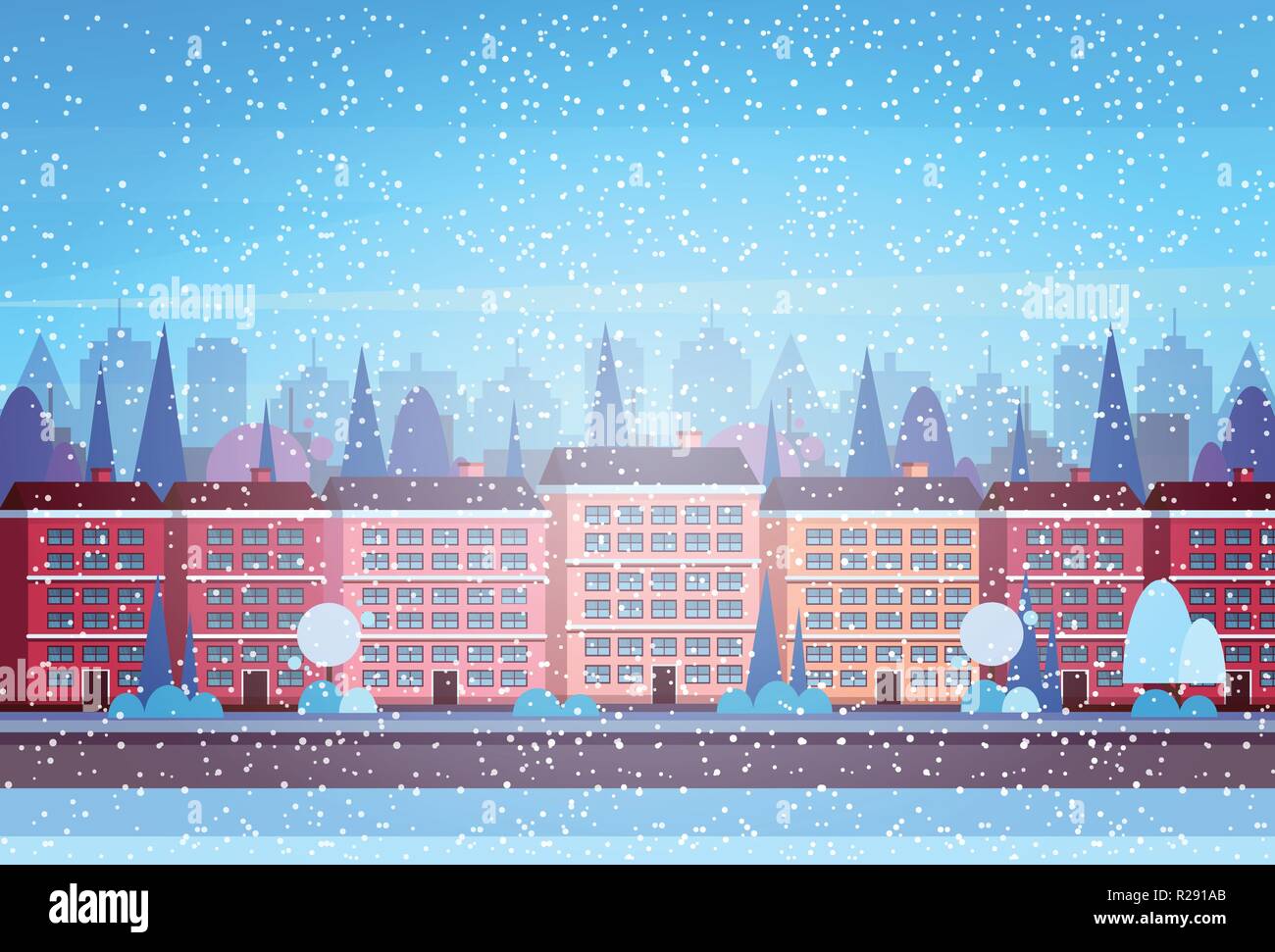 Christmas street view Stock Vector Images - Alamy