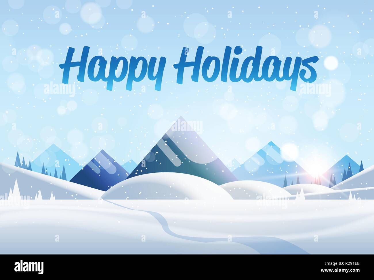 View snowy forest trees Stock Vector Images - Alamy