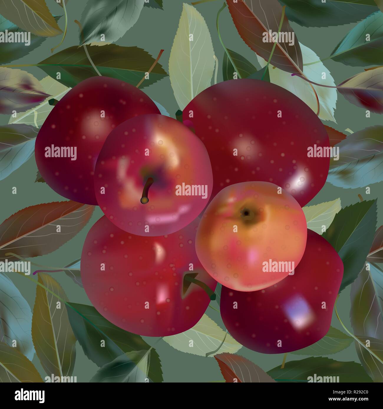 Apples and cinnamon Stock Vector Images - Alamy