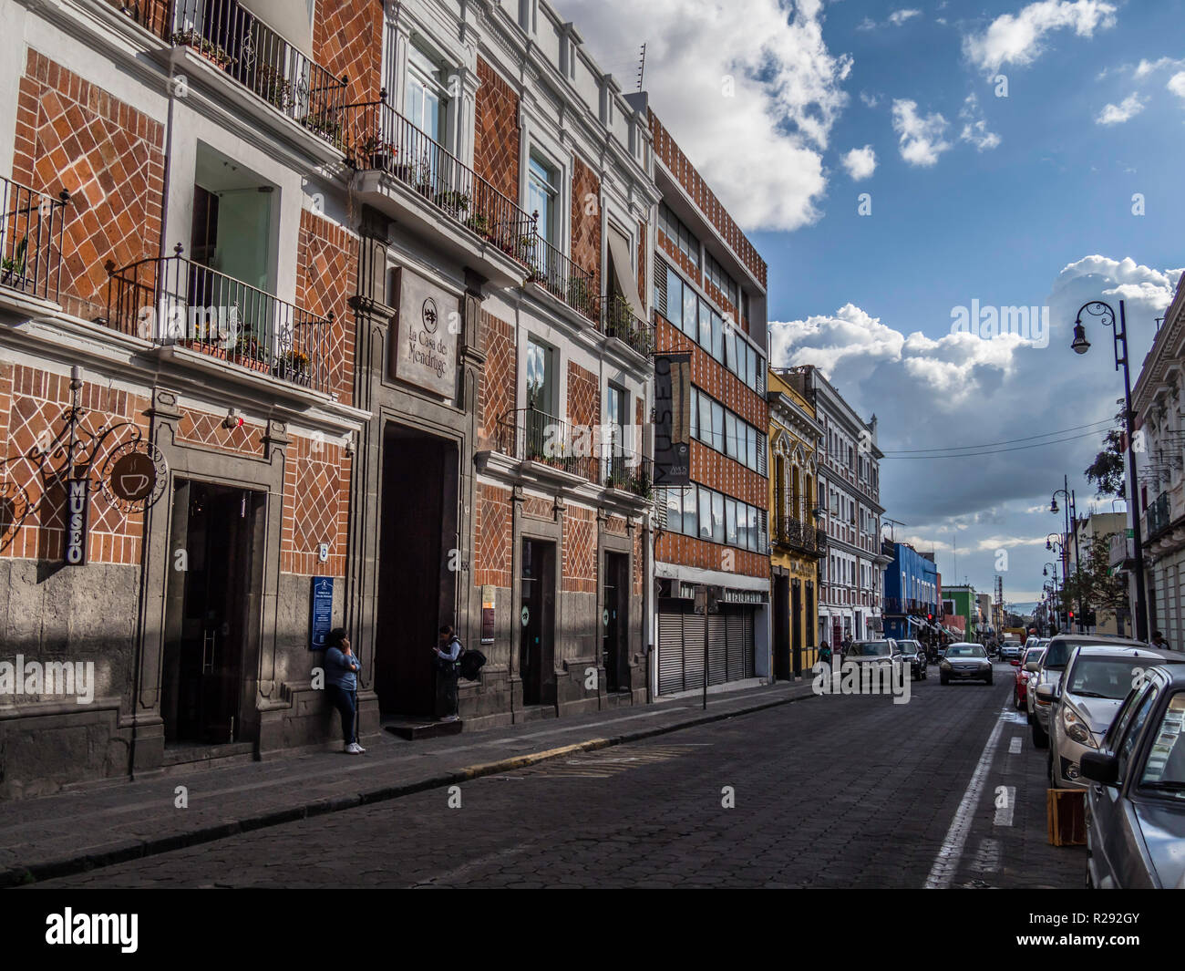 Puebla, Mexico - Oct 24, 2018: Beautiful colonial building in the town ...
