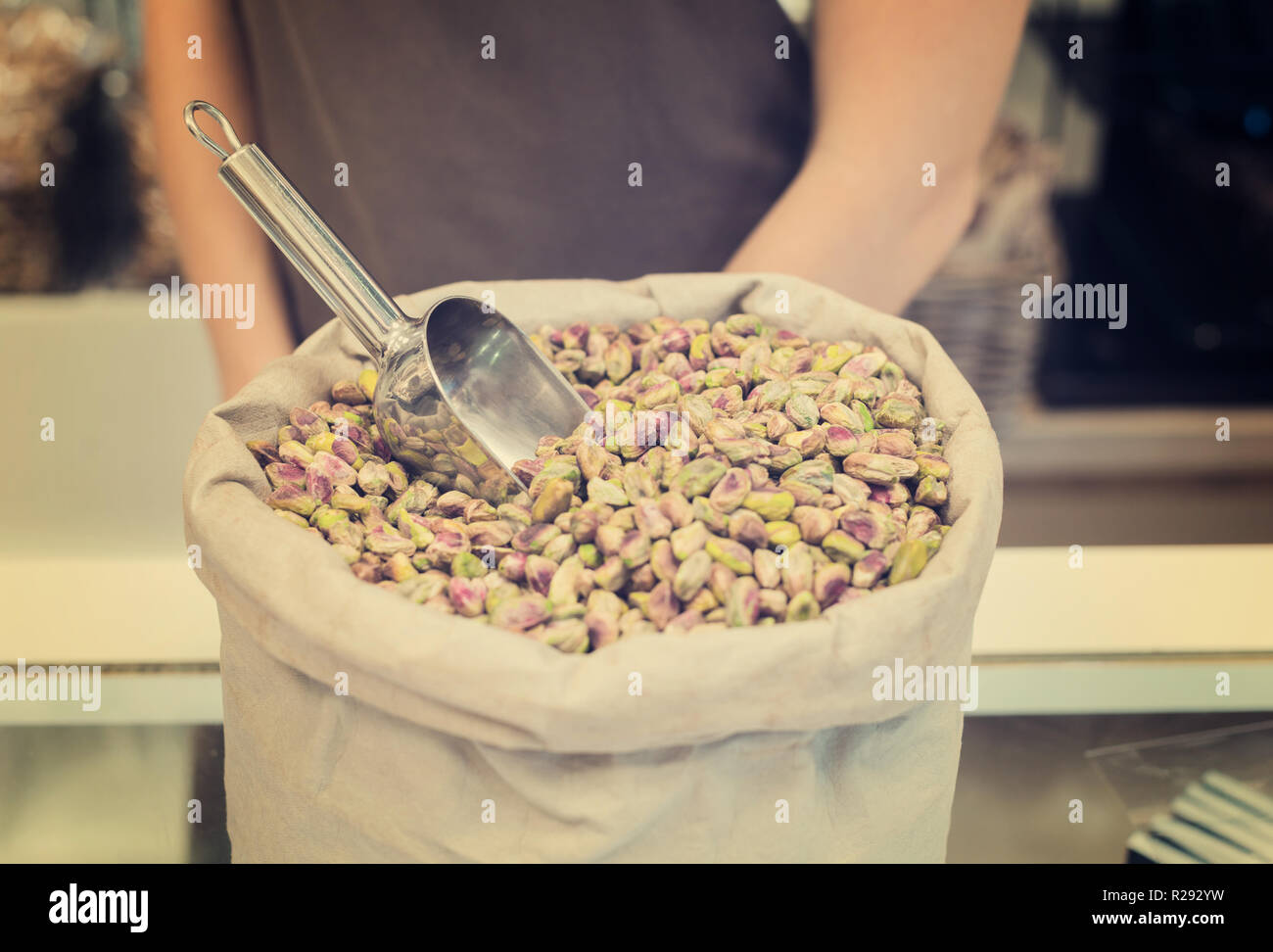 Photo of mix pistachios in the food store Stock Photo - Alamy