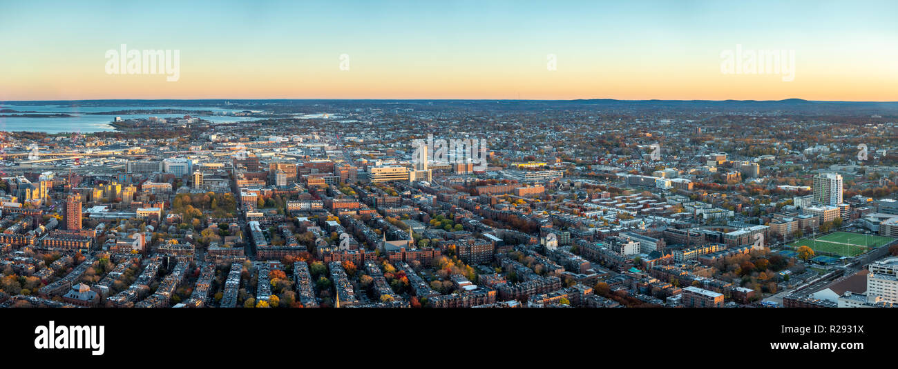 Wide Panorama View of Downtown Boston Residential Side Stock Photo - Alamy