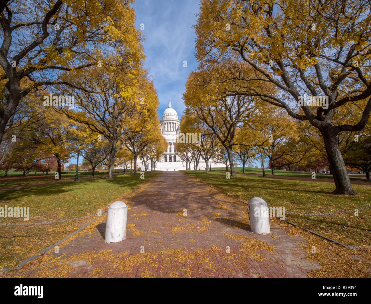 Entrance to the Park Where the Povidence State House Building is ...